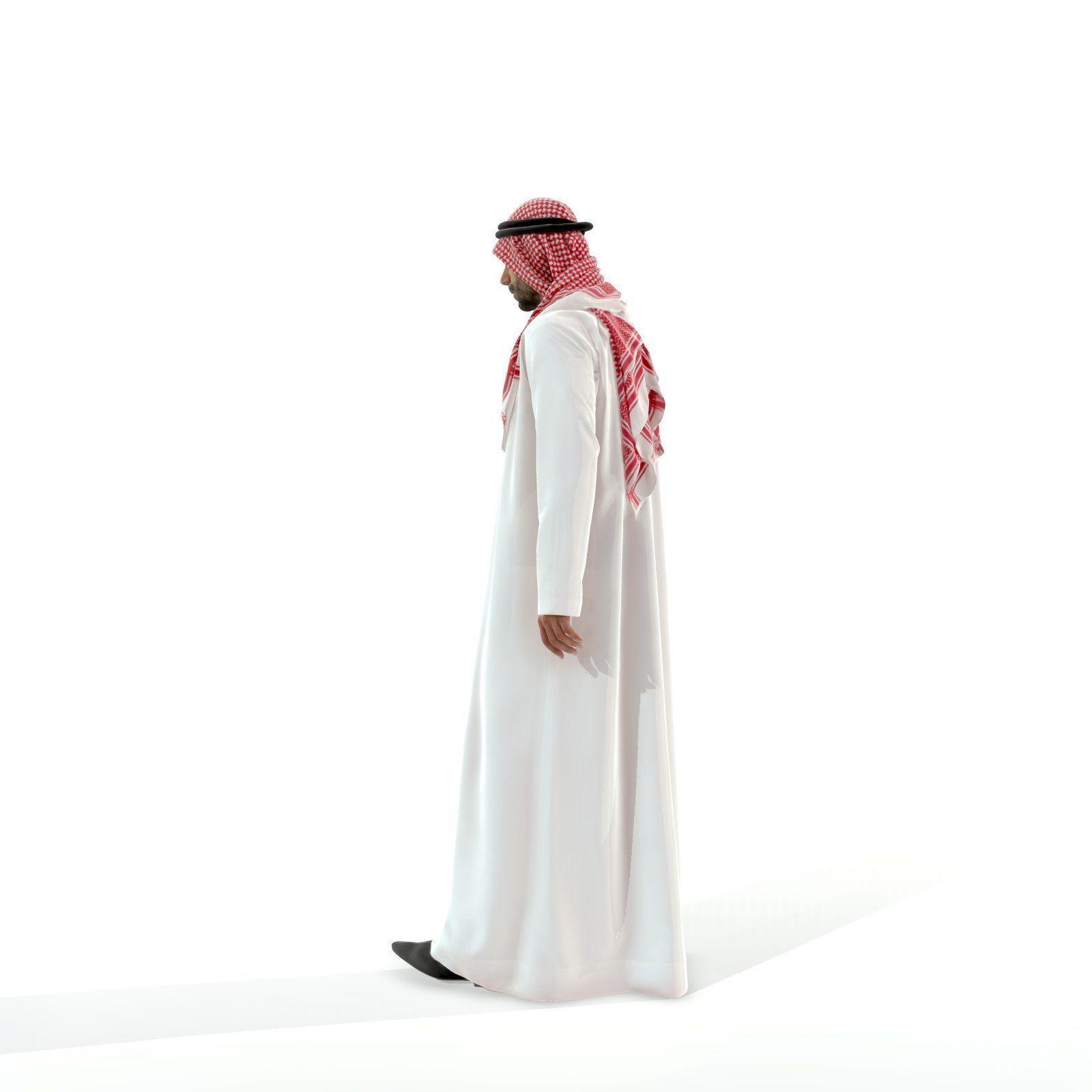 Standing Arab Man Wearing White Thawb ArMan0004-HD2-O01P02-S 3D model ...