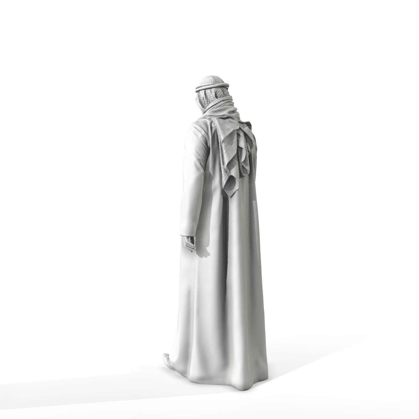 Standing Arab Man Wearing White Thawb ArMan0004-HD2-O01P02-S 3D model ...