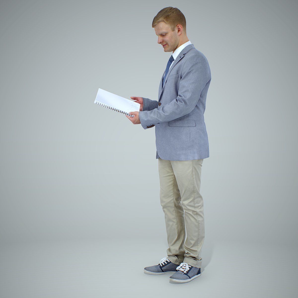 Standing Business Man Holding Documents BMan0304-HD2-O01P01-S 3D model ...