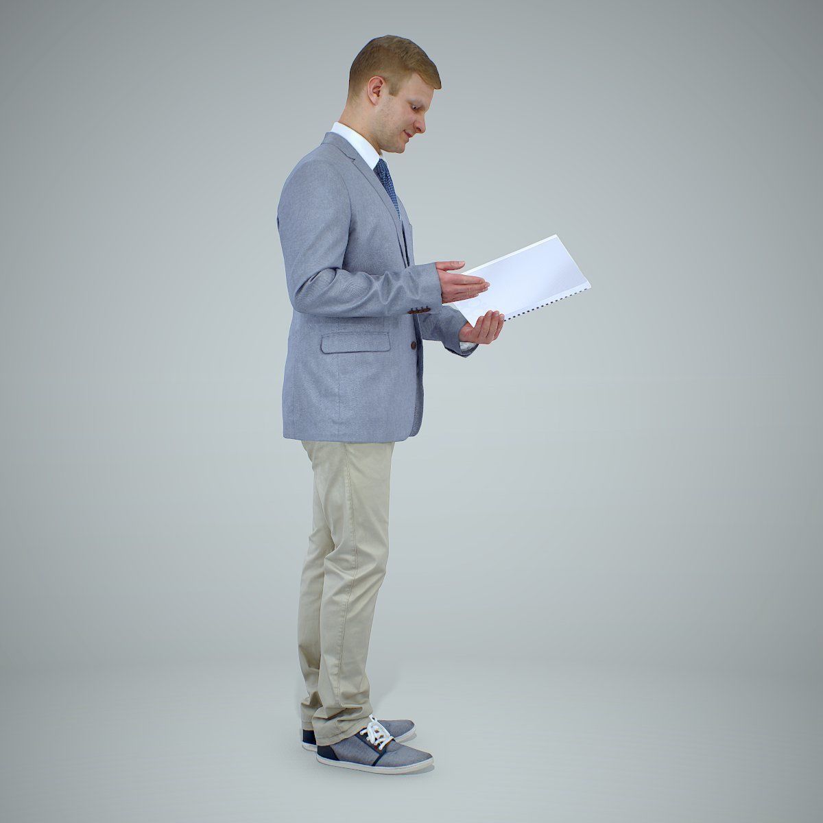 Standing Business Man Holding Documents BMan0304-HD2-O01P01-S 3D model ...