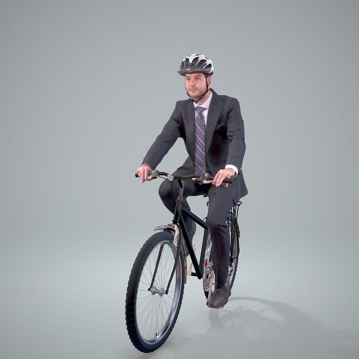 Business Man on a Bicycle with Helmet BMan0303-HD2-O01P01-S 3D model ...