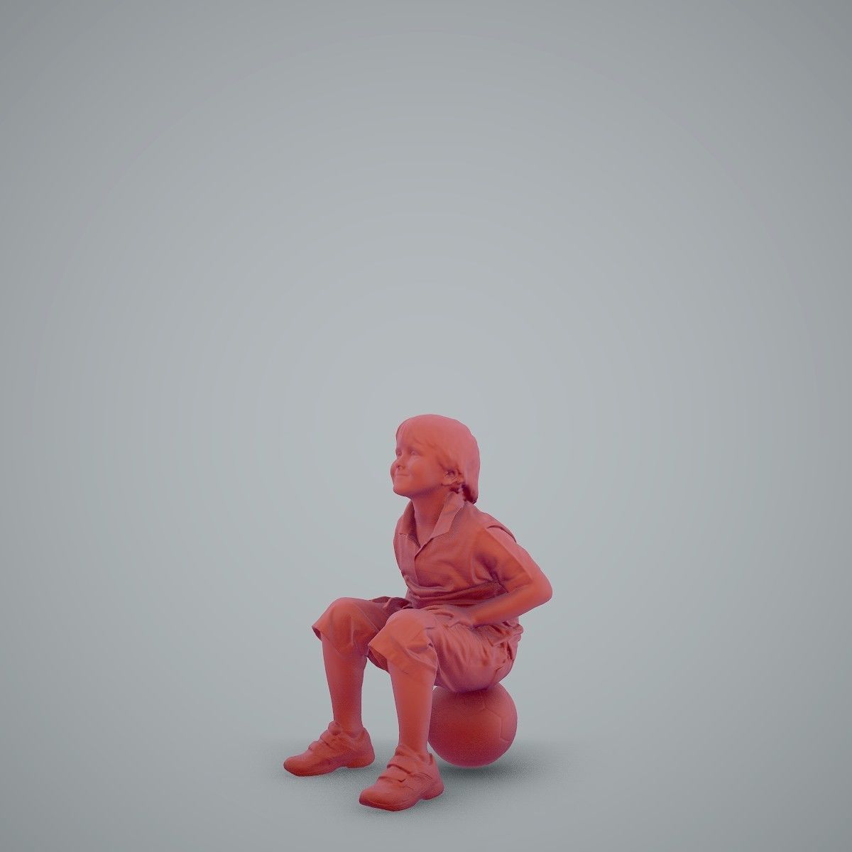 Playful Boy Sitting on Soccer Ball CBoy0002-HD2-O02P01-S 3D model ...