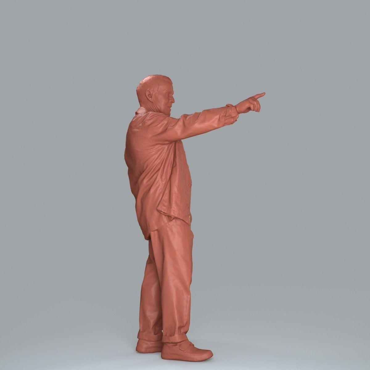 Elder Casual Man Pointing Finger CMan0016-HD2-O01P16-S 3D model | CGTrader