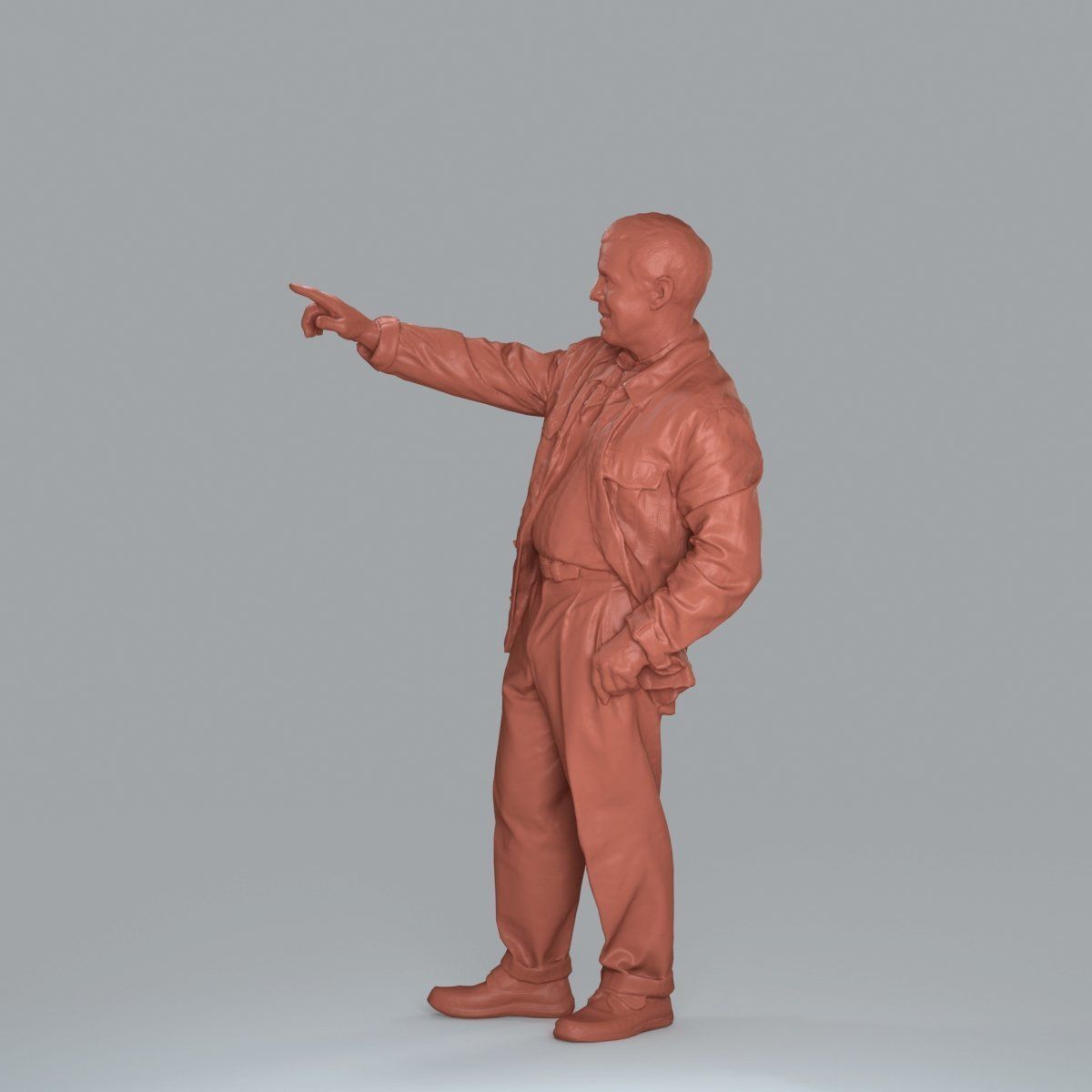 Elder Casual Man Pointing Finger CMan0016-HD2-O01P16-S 3D model | CGTrader