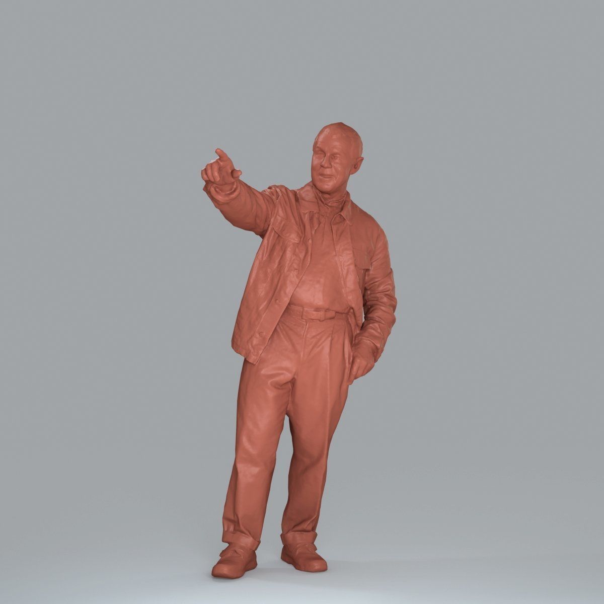 Elder Casual Man Pointing Finger CMan0016-HD2-O01P16-S 3D model | CGTrader