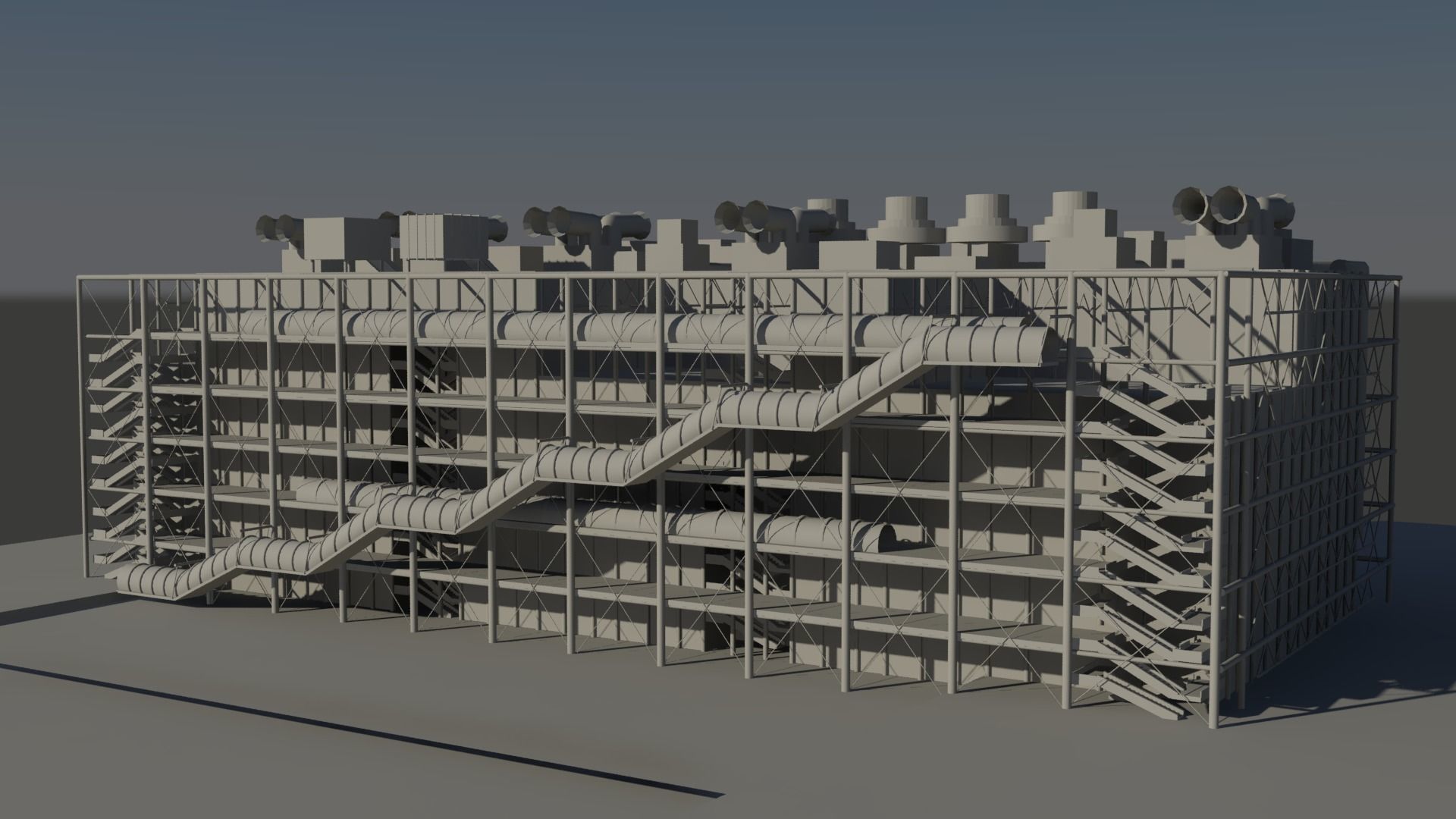 3D model Center George Pompidou Paris VR / AR / low-poly | CGTrader