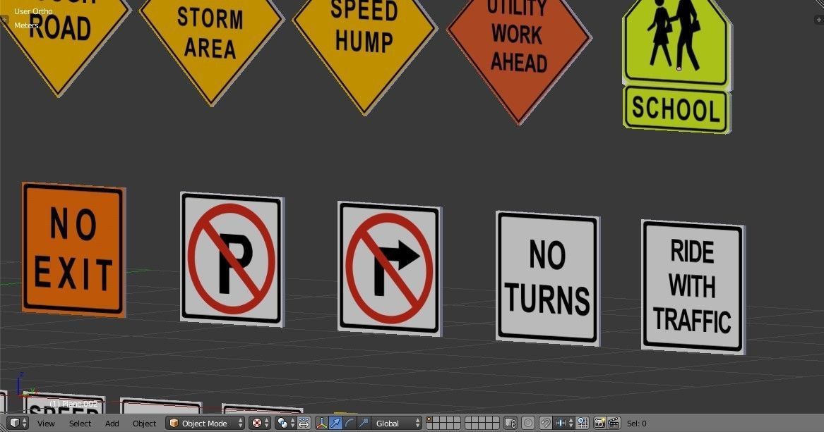 3D model Road Signs Collection with Textures - US Signs Set - 50 Items ...