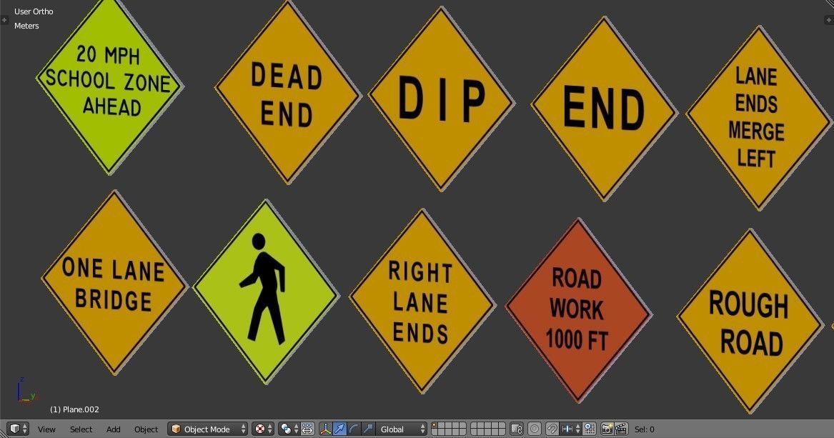 3D model Road Signs Collection with Textures - US Signs Set - 50 Items ...