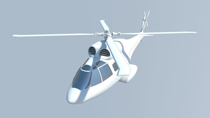 helico helicopter flying in sky 3D model | CGTrader