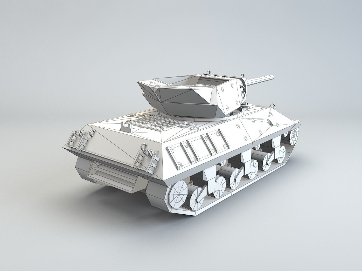 3D model Low Poly M10 Wolverine tank destroyer VR / AR / low-poly ...