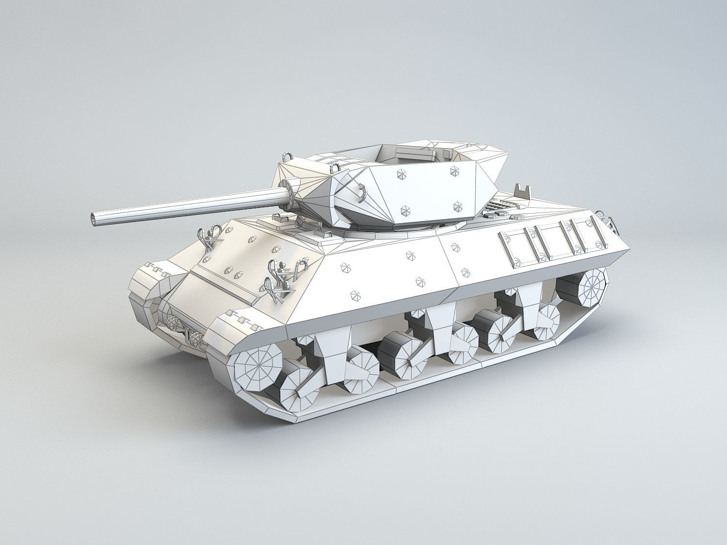 3D model Low Poly M10 Wolverine tank destroyer VR / AR / low-poly ...
