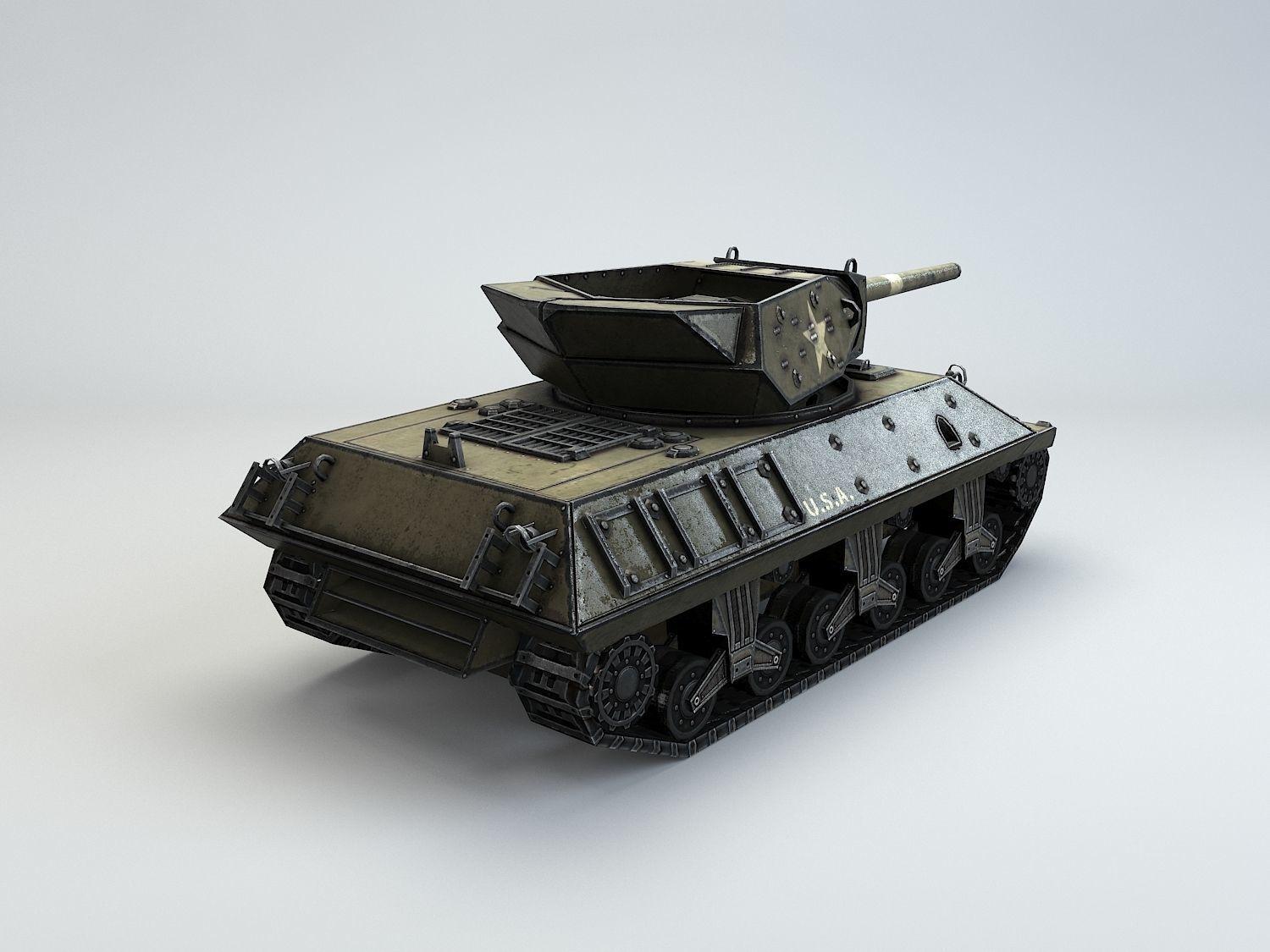 3D model Low Poly M10 Wolverine tank destroyer VR / AR / low-poly ...