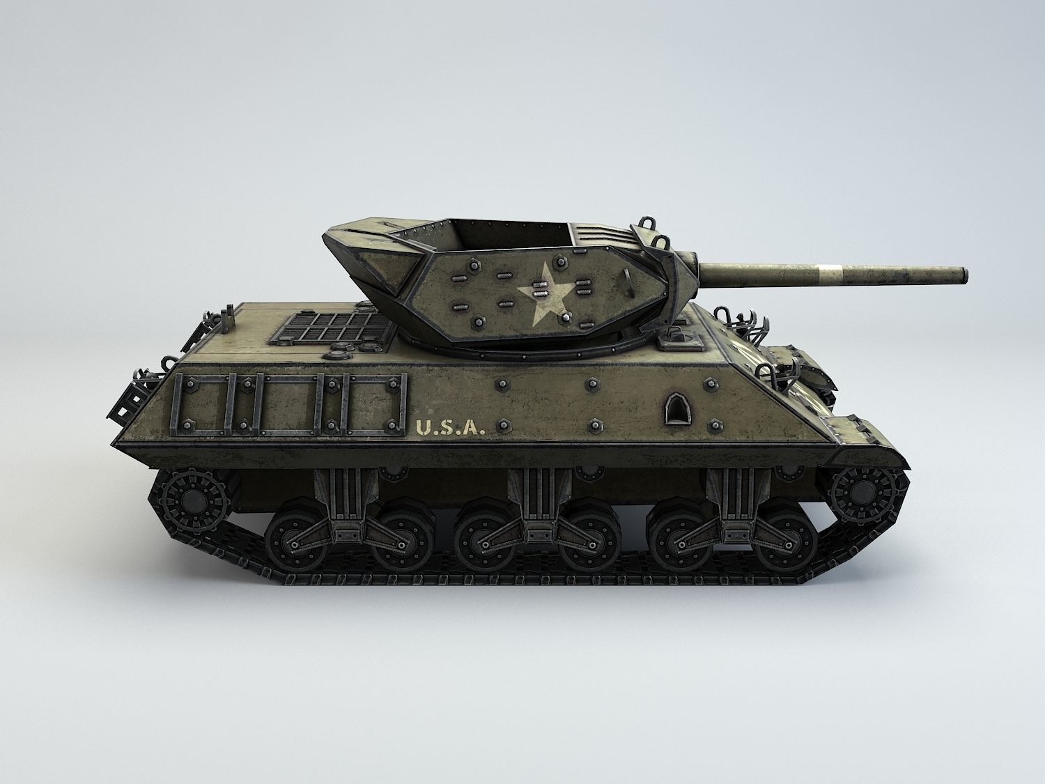 3D model Low Poly M10 Wolverine tank destroyer VR / AR / low-poly ...