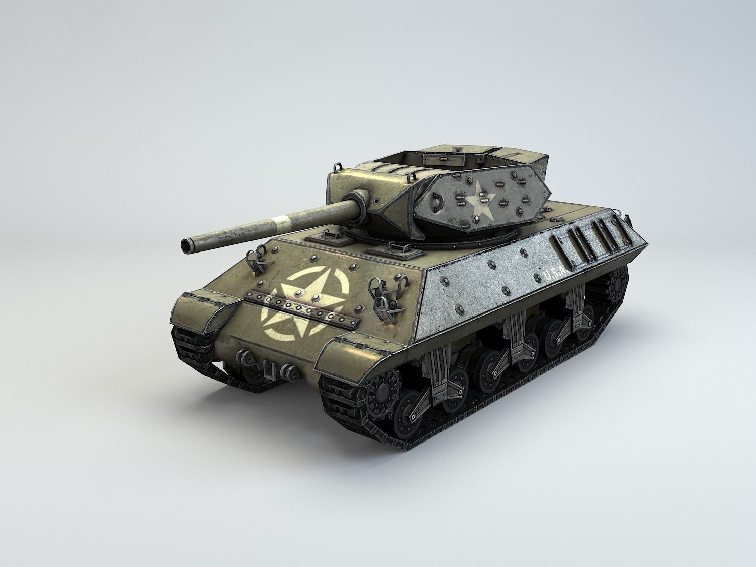 3D model Low Poly M10 Wolverine tank destroyer VR / AR / low-poly ...