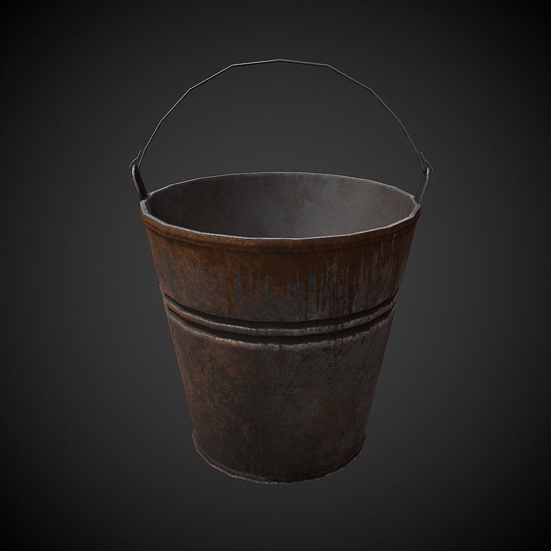 3D model Old Bucket PBR Low Poly VR / AR / low-poly | CGTrader