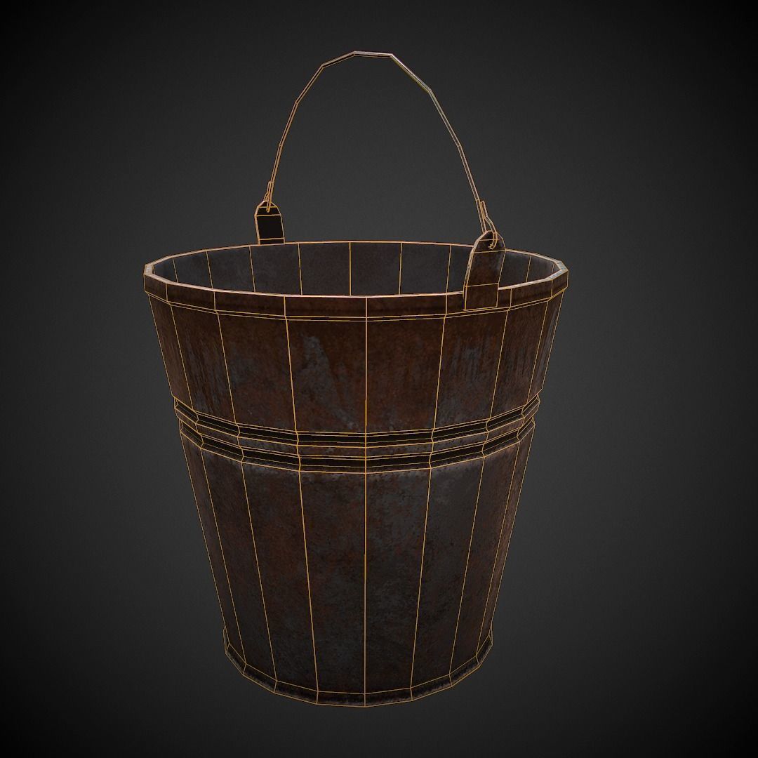 3D model Old Bucket PBR Low Poly VR / AR / low-poly | CGTrader