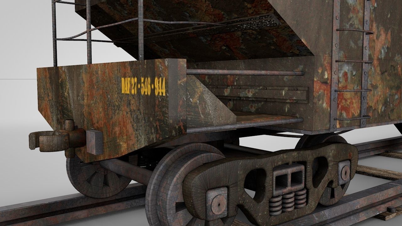 Rusty Hopper Wagon 3D model | CGTrader