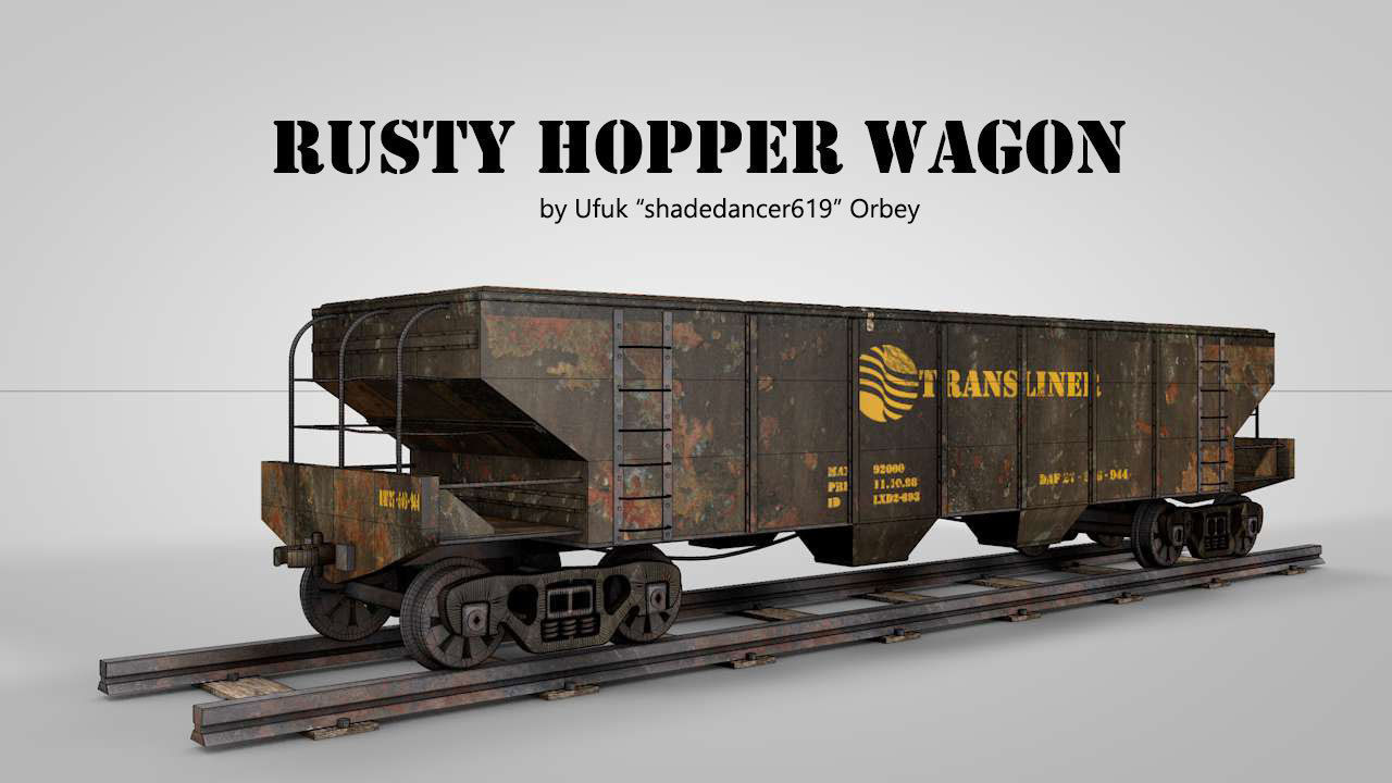 Rusty Hopper Wagon 3D model | CGTrader