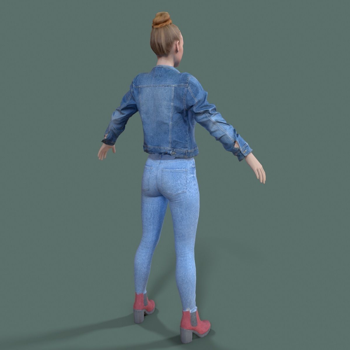 3D model Rigged Jeans Girl Walking Animation VR / AR / low-poly rigged ...