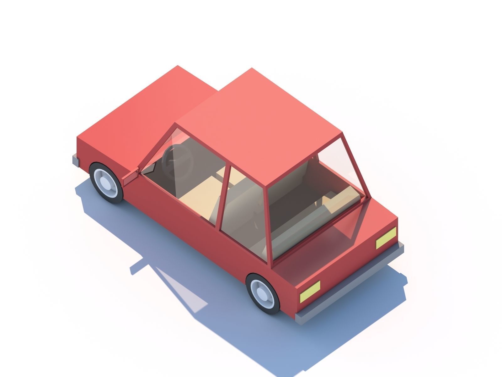 3D model Cartoon Low Poly Car Sedan VR / AR / low-poly | CGTrader