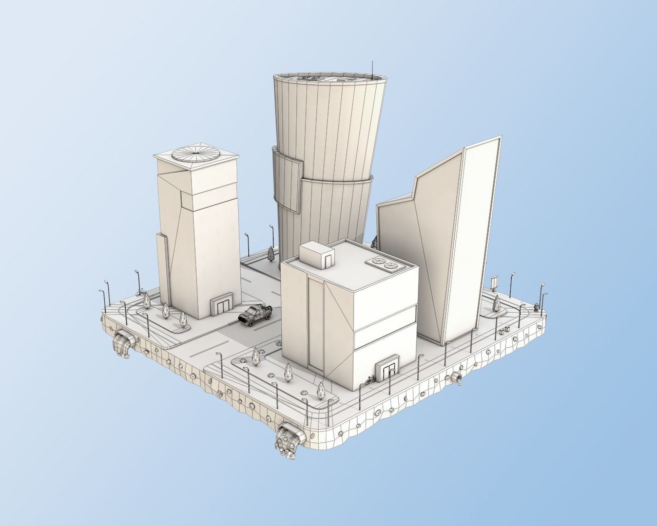 3D model Low Poly Business Center VR / AR / low-poly | CGTrader