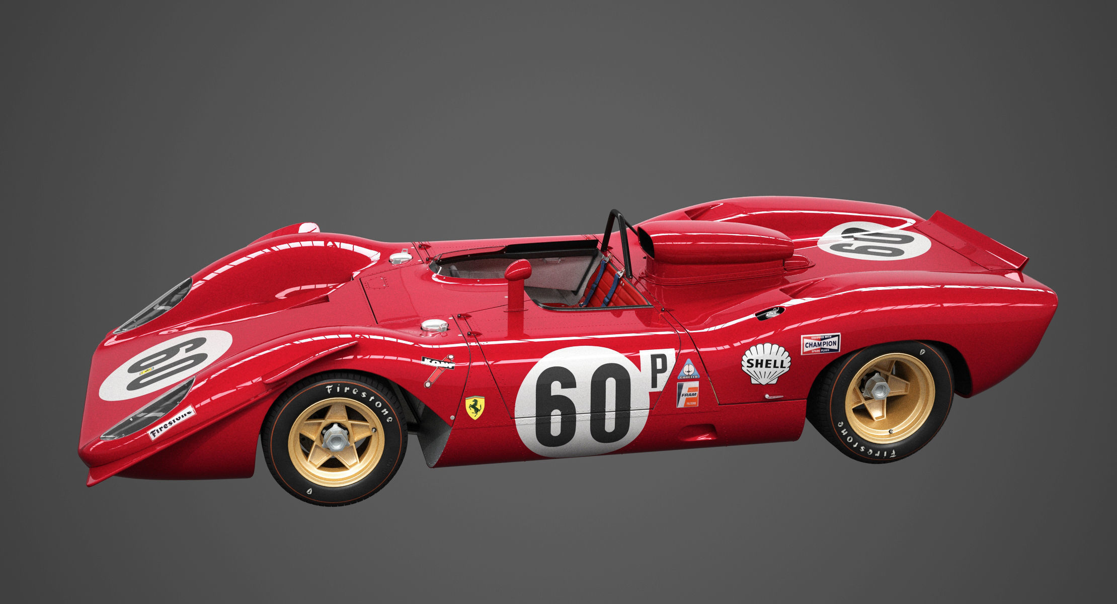 Ferrari 312 P Spyder 0868 - Classic 3D model | CGTrader