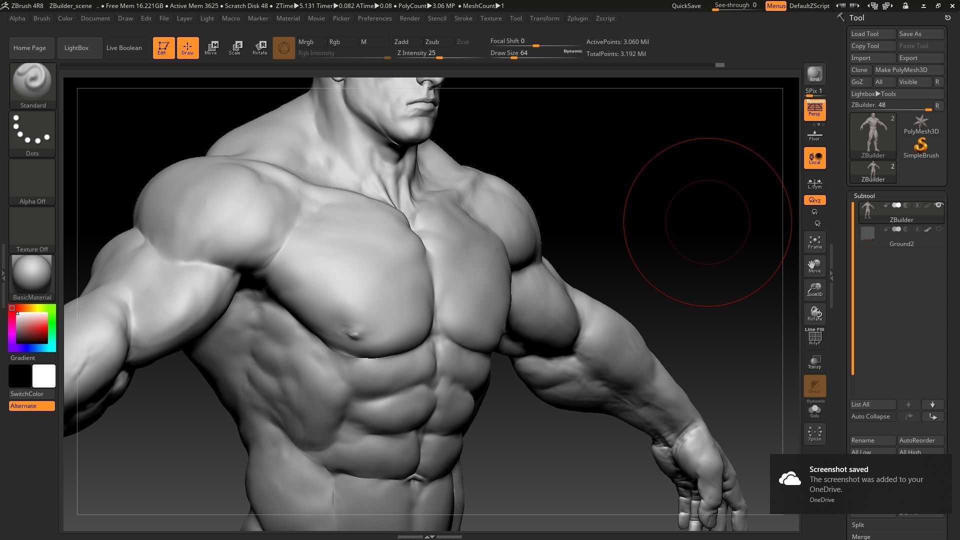 buff male white 3D model | CGTrader