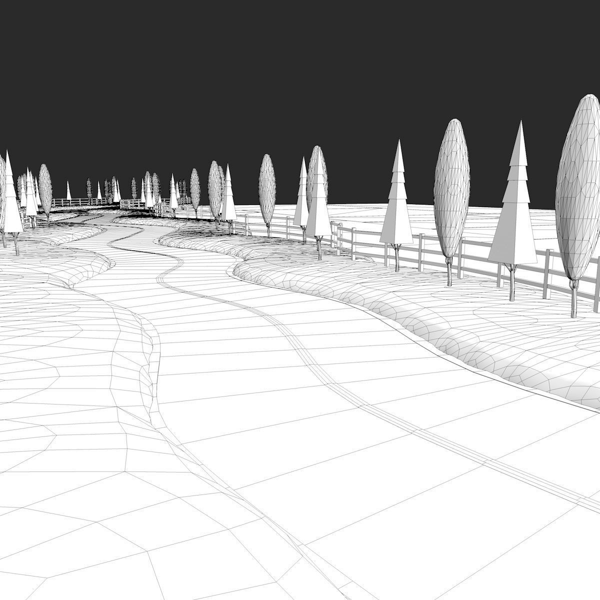 3D model Cartoon Road Scene VR / AR / low-poly | CGTrader