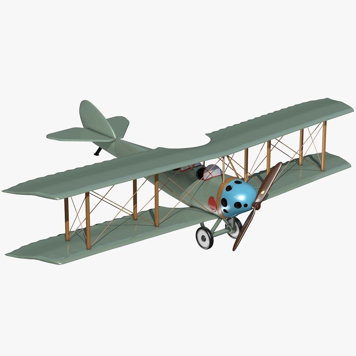 3D model Blue Biplane VR / AR / low-poly | CGTrader