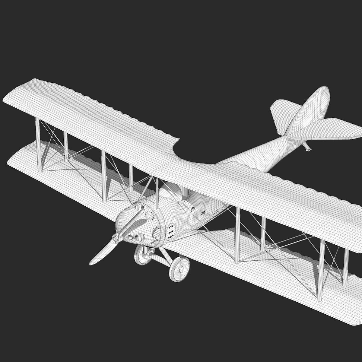 3D model Blue Biplane VR / AR / low-poly | CGTrader