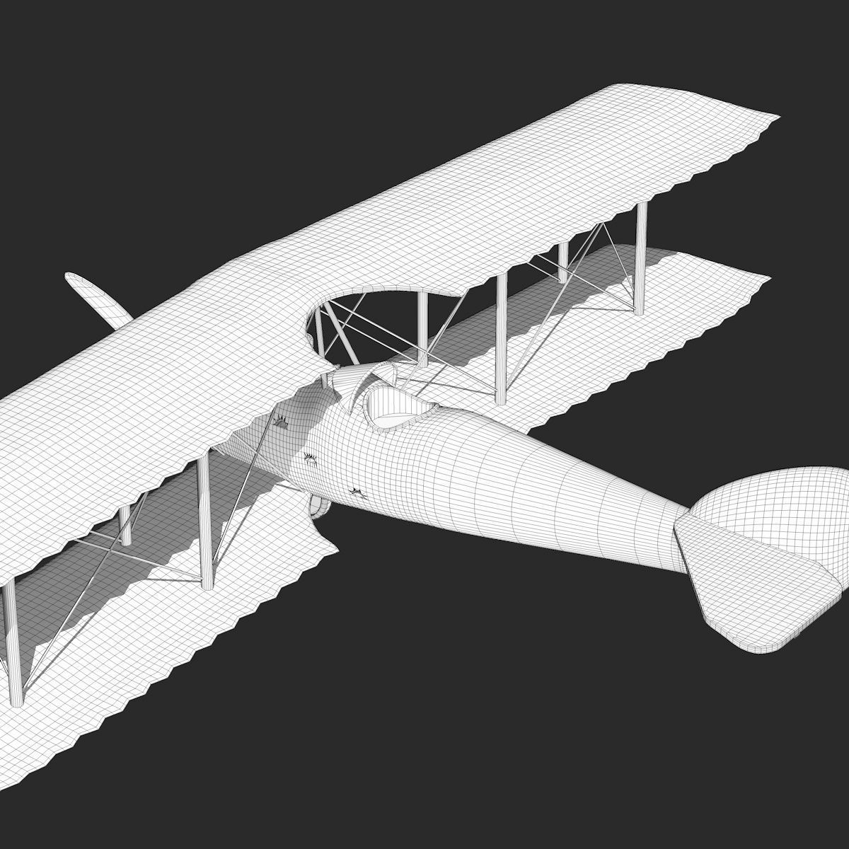 3D model Blue Biplane VR / AR / low-poly | CGTrader
