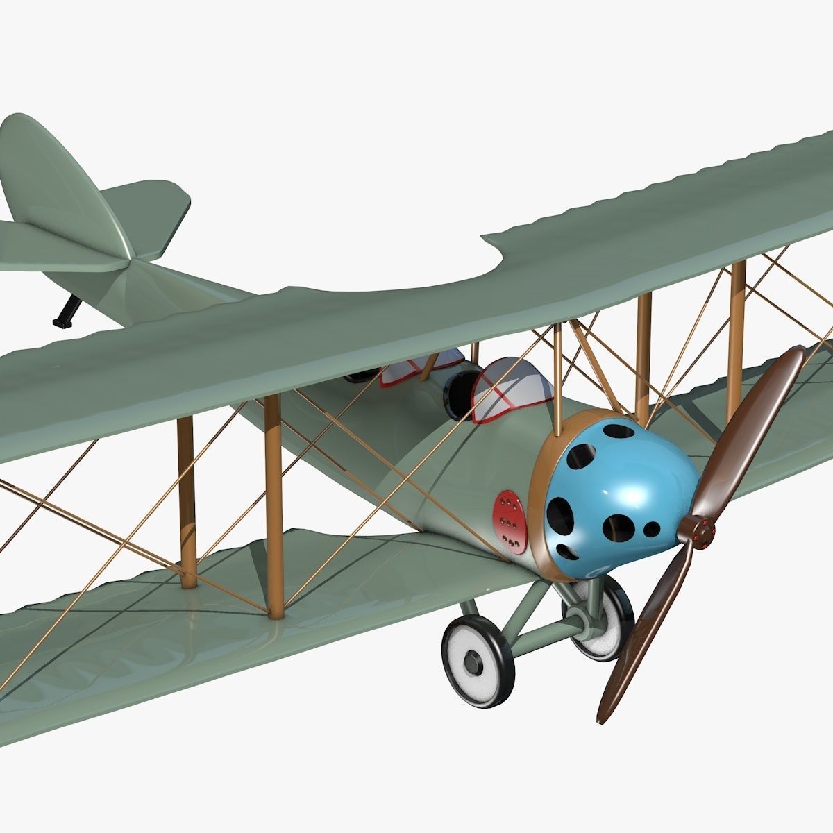 3D model Blue Biplane VR / AR / low-poly | CGTrader