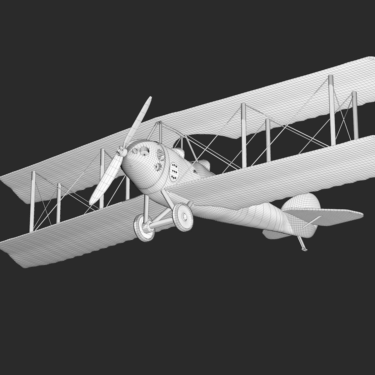 3D model Blue Biplane VR / AR / low-poly | CGTrader