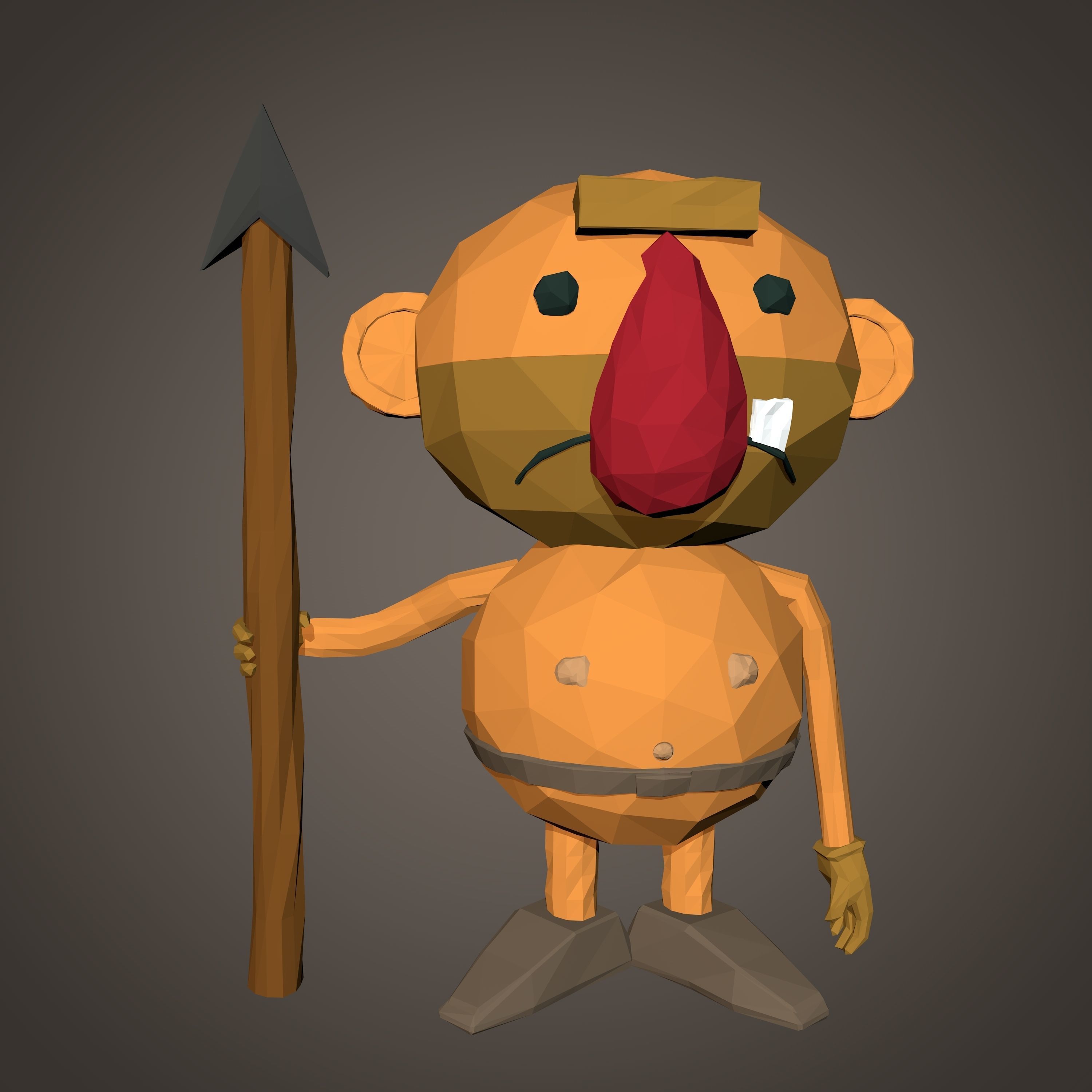 3D model Cartoon Caveman VR / AR / low-poly | CGTrader