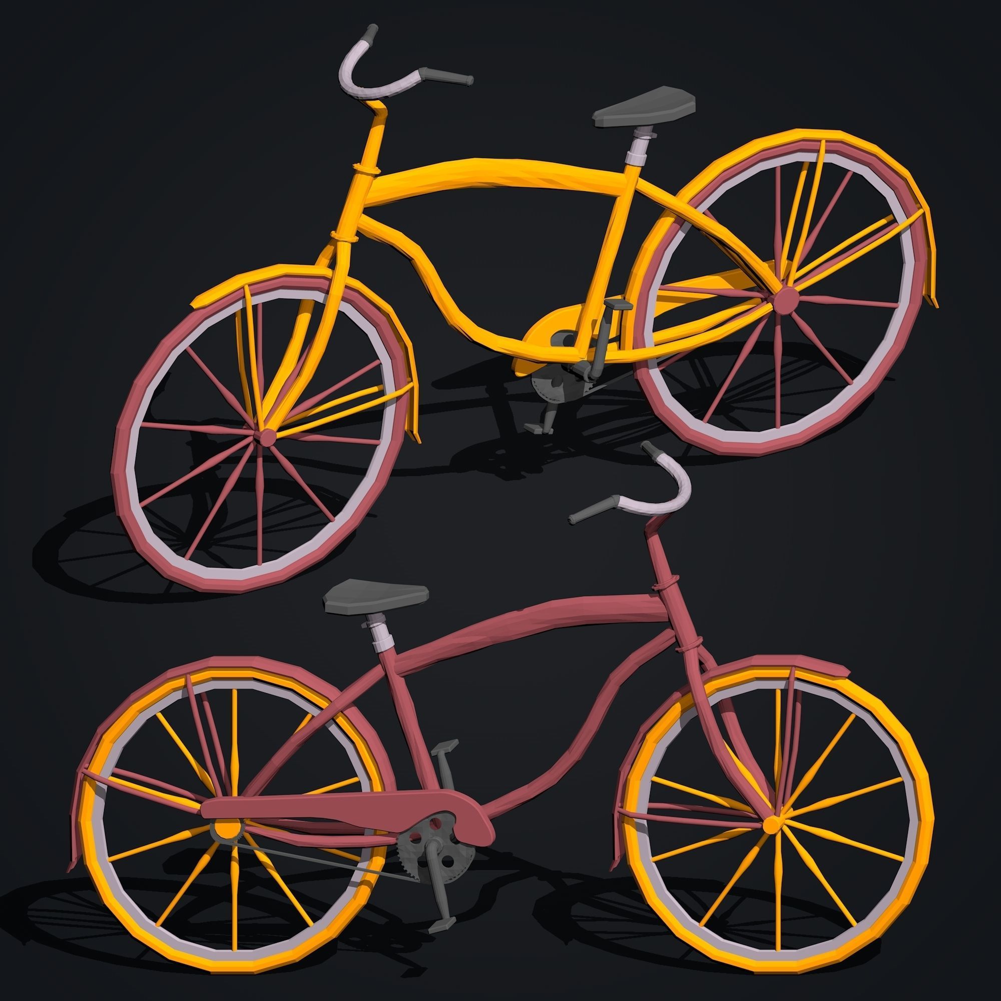 3D model Bicycle in Low Poly Style VR / AR / low-poly | CGTrader