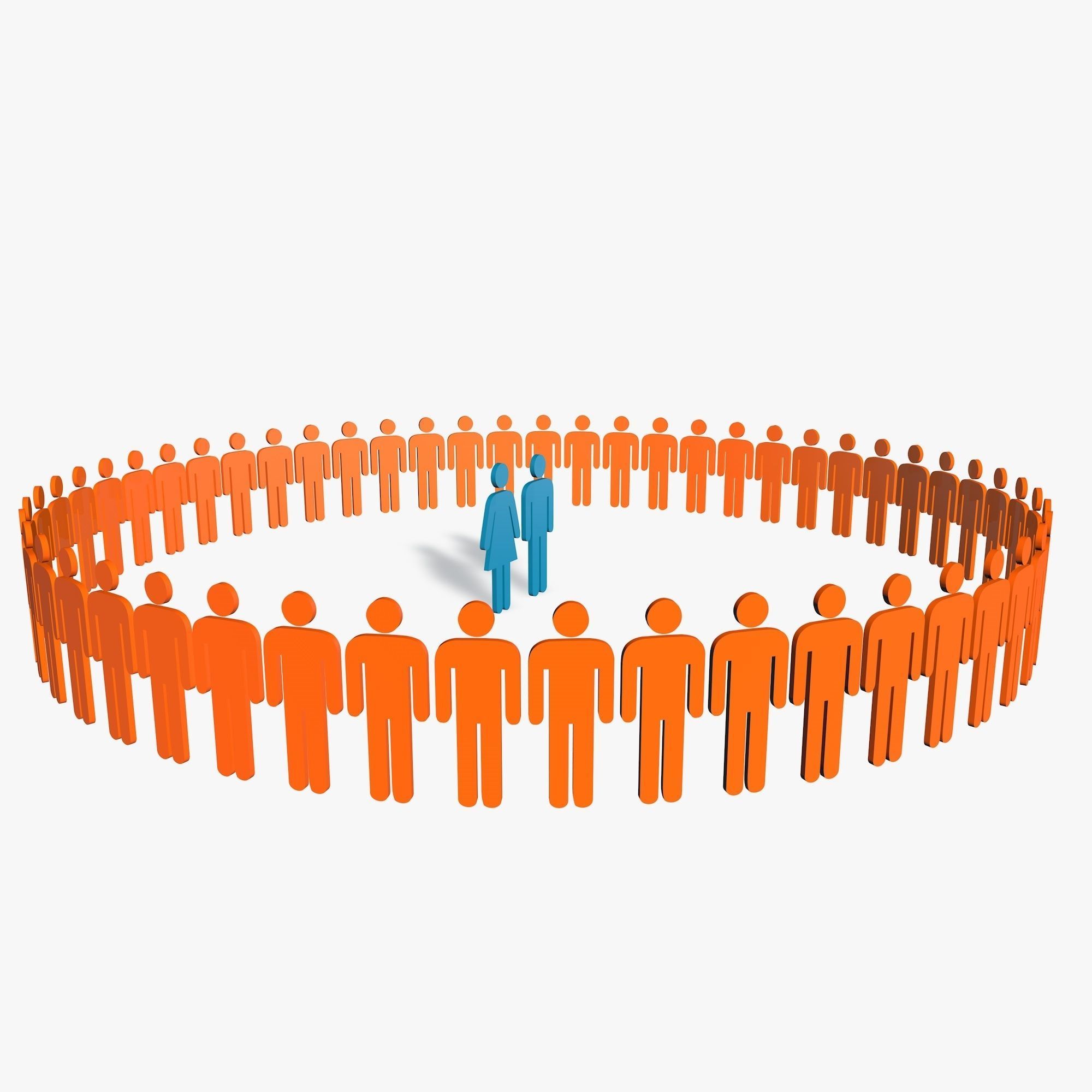 Business Network Silhouettes 3D model | CGTrader