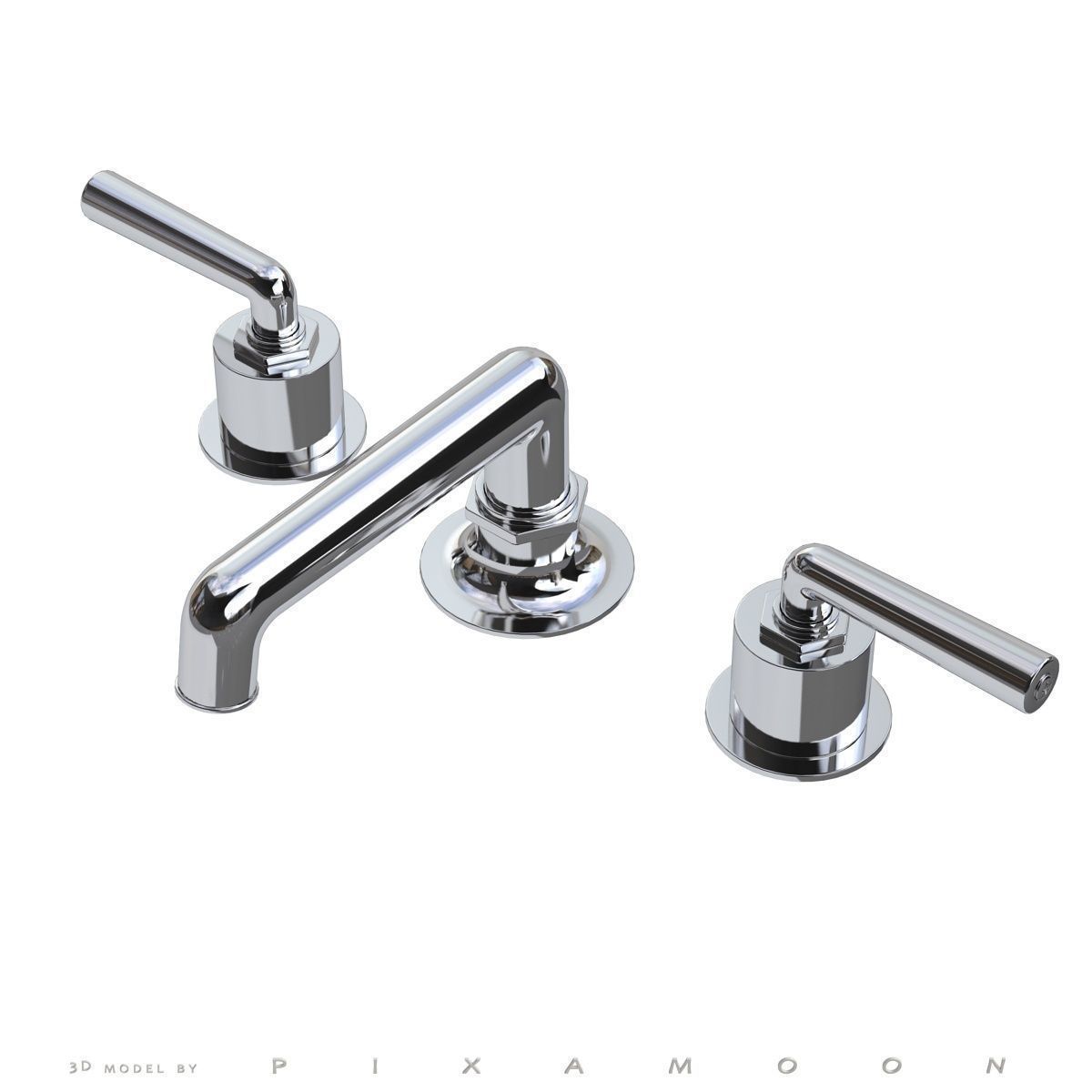 Waterworks Henry Faucet with Lever Handles 3D Model .max .obj .3ds .fbx ...