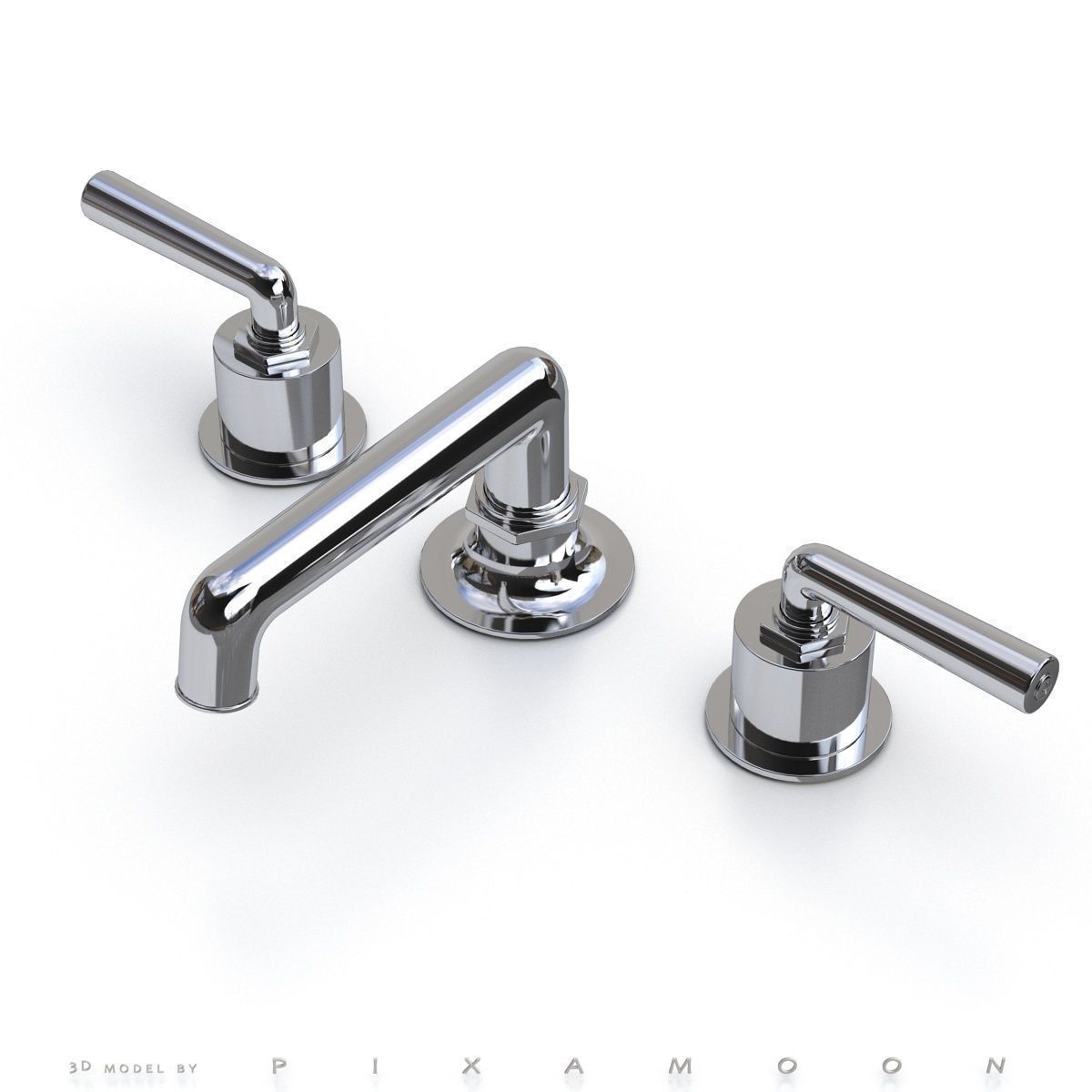 Waterworks Henry Faucet with Lever Handles 3D Model .max .obj .3ds .fbx ...