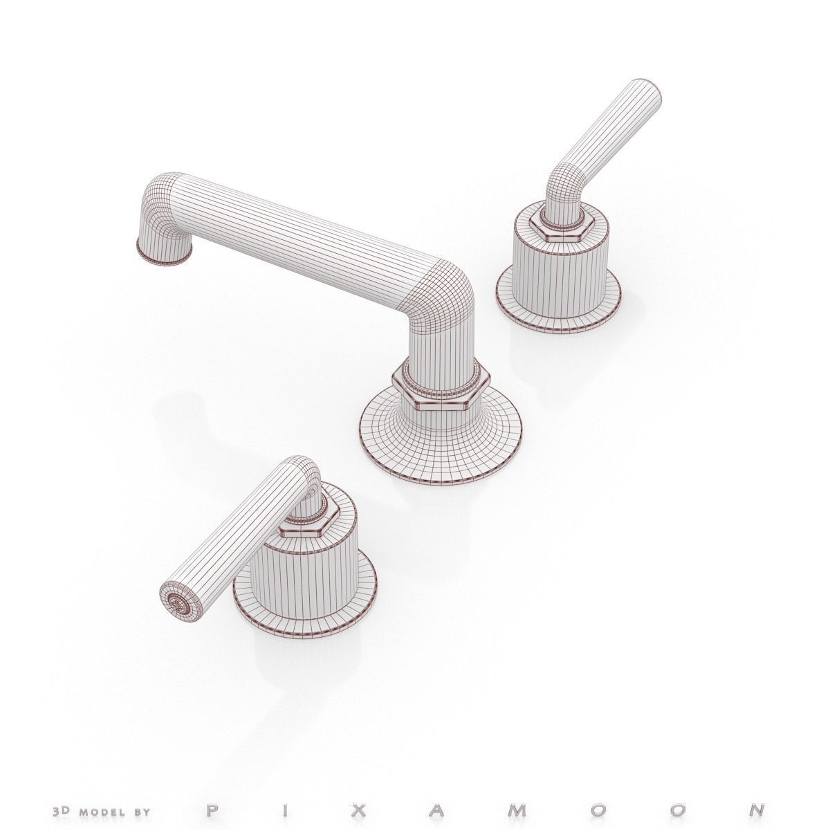 Waterworks Henry Faucet with Lever Handles 3D Model MAX OBJ 3DS FBX ...