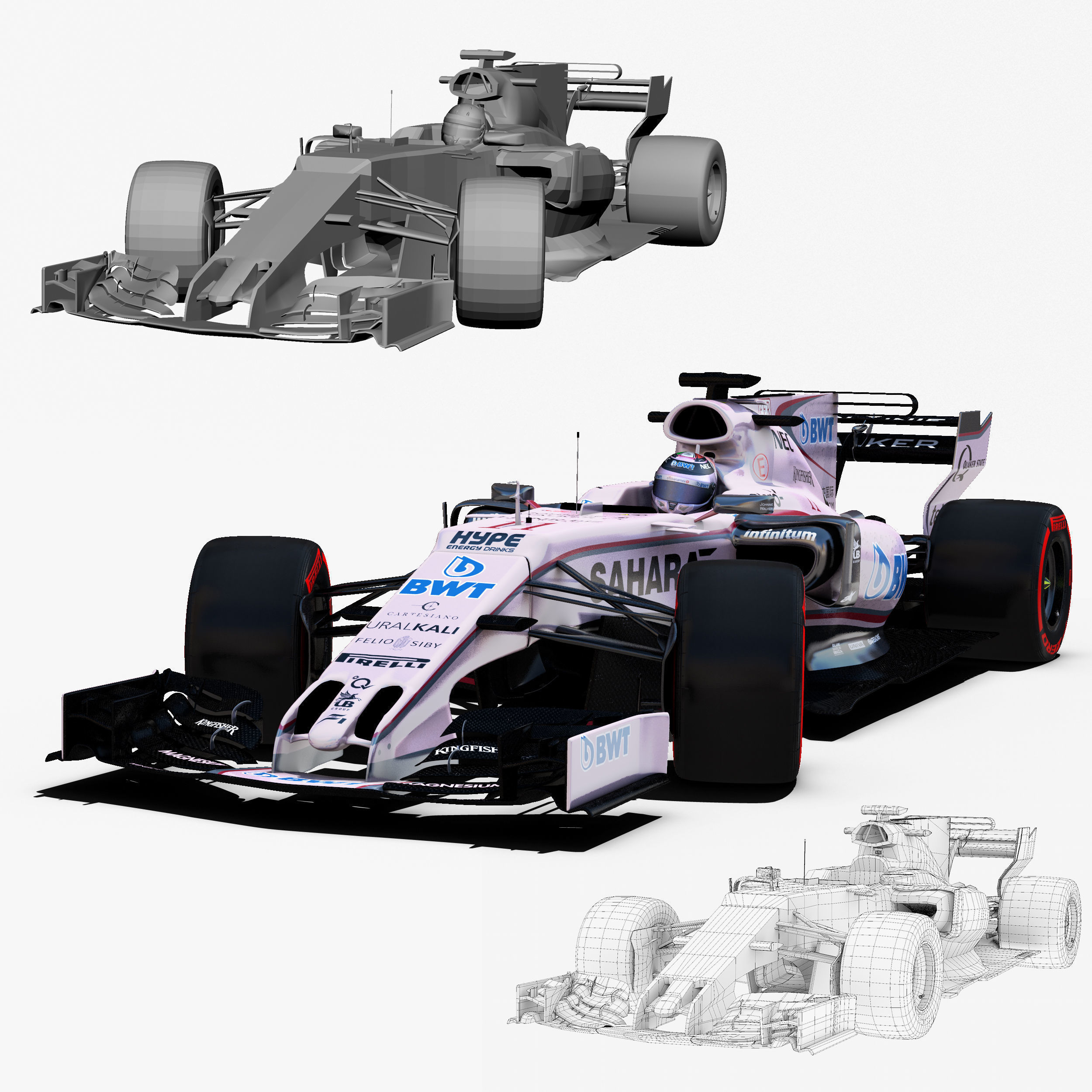 3D model Force India VJM10 VR / AR / low-poly rigged | CGTrader