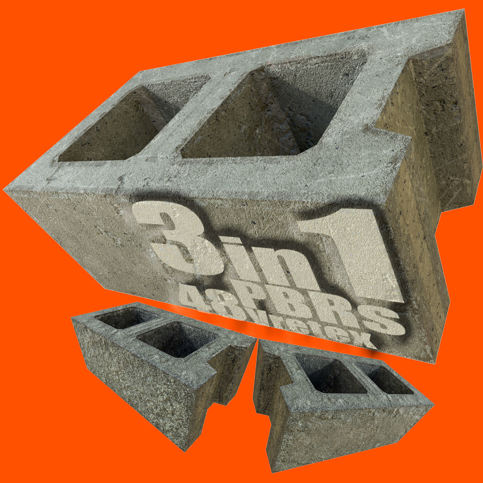 3D model Cinder Block rusty - PBR VR / AR / low-poly | CGTrader