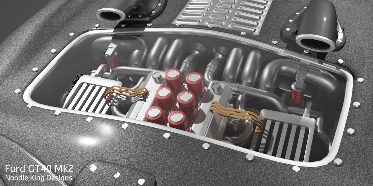 GT40 with Full Interior and Engine free 3D model | CGTrader