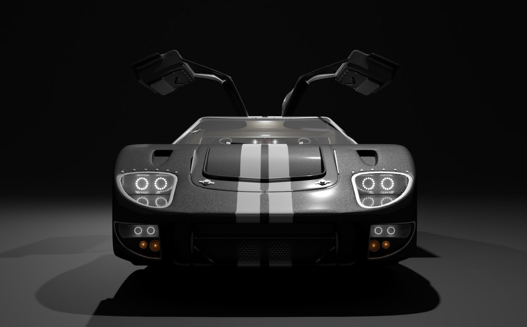 GT40 with Full Interior and Engine free 3D model | CGTrader