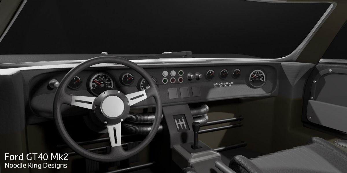GT40 with Full Interior and Engine free 3D model | CGTrader