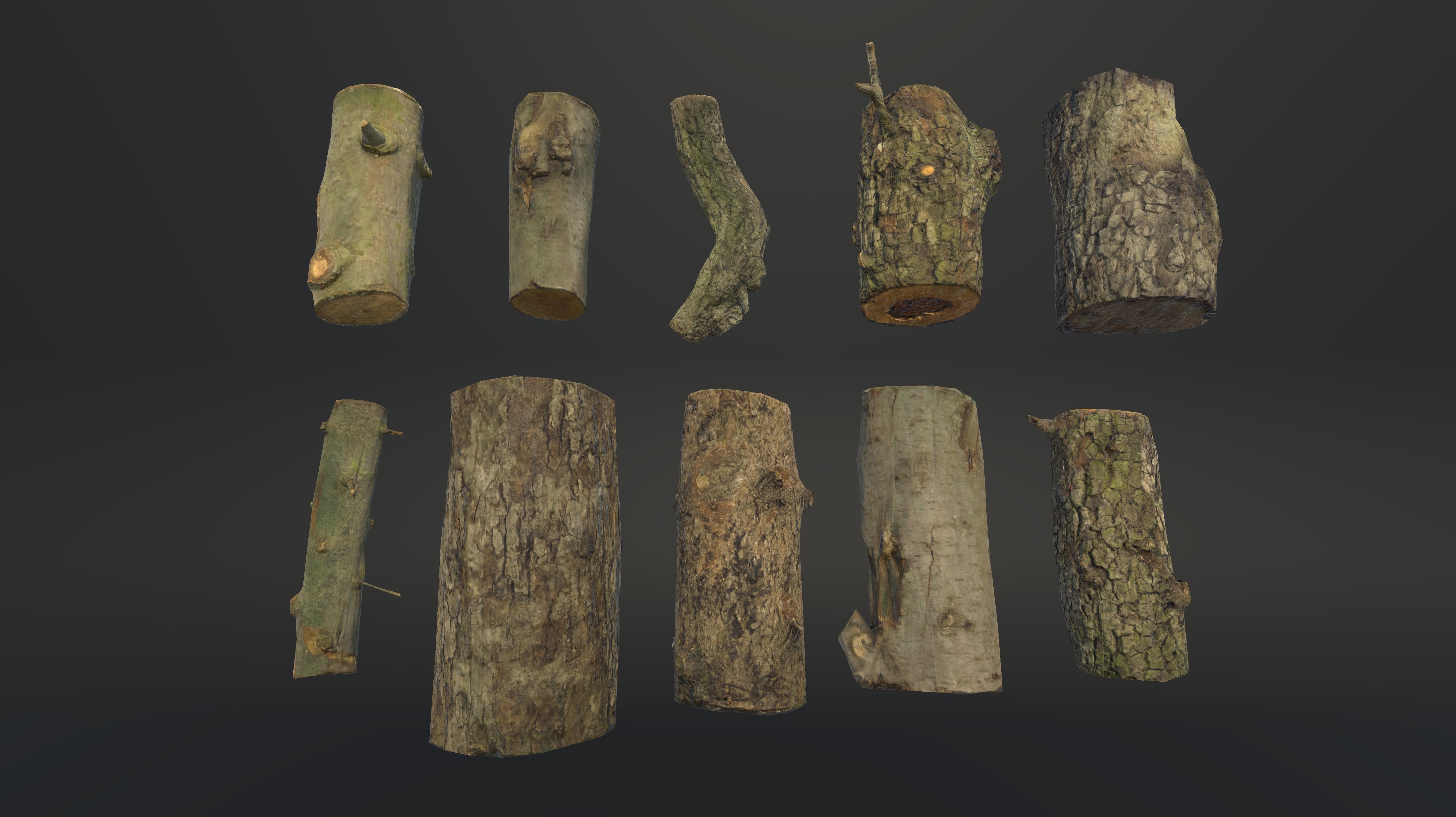 Firewood Logs 3D asset low-poly | CGTrader