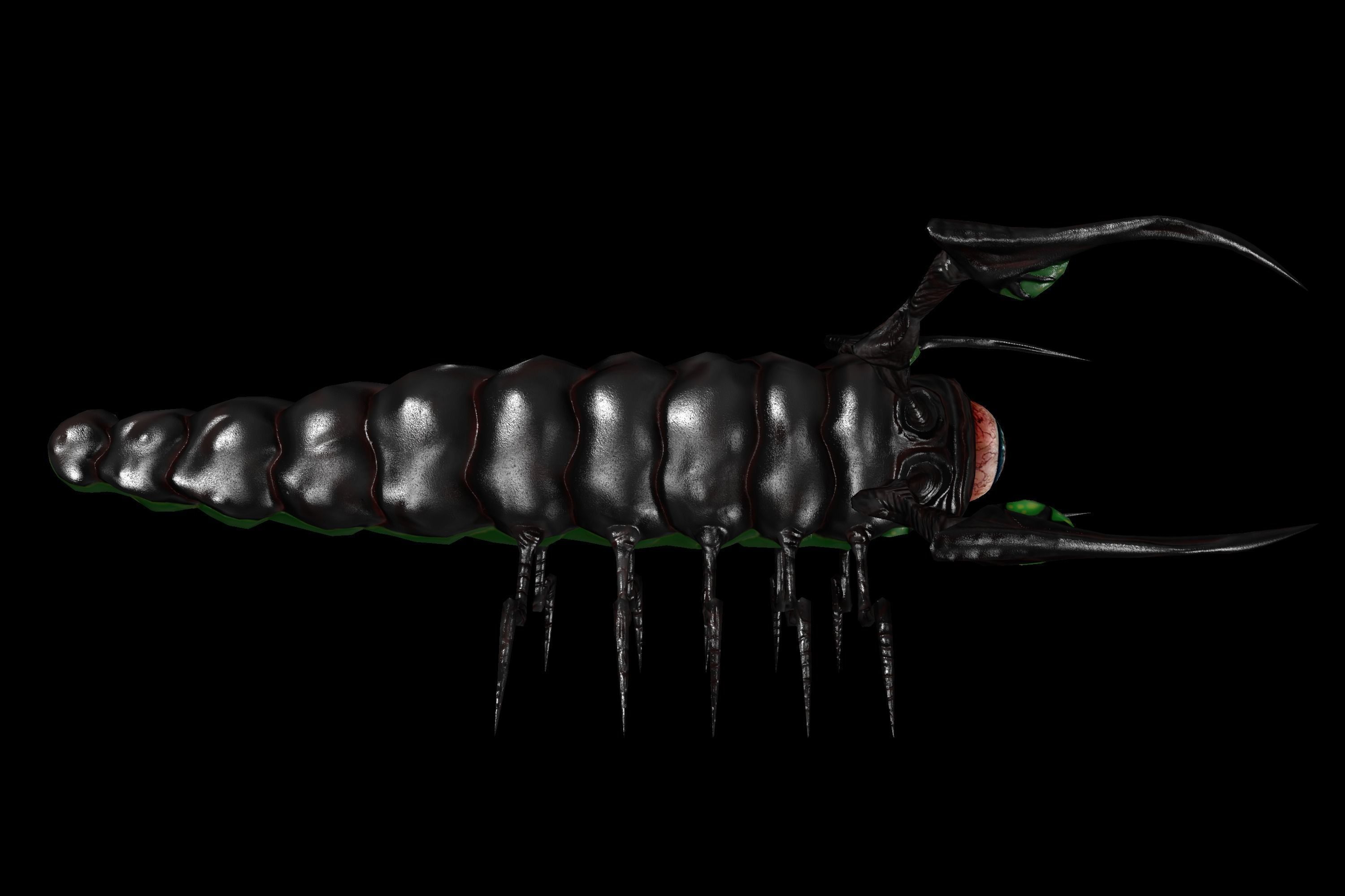 3d Model Monster Larva Low Poly Vr Ar Low Poly Rigged Cgtrader