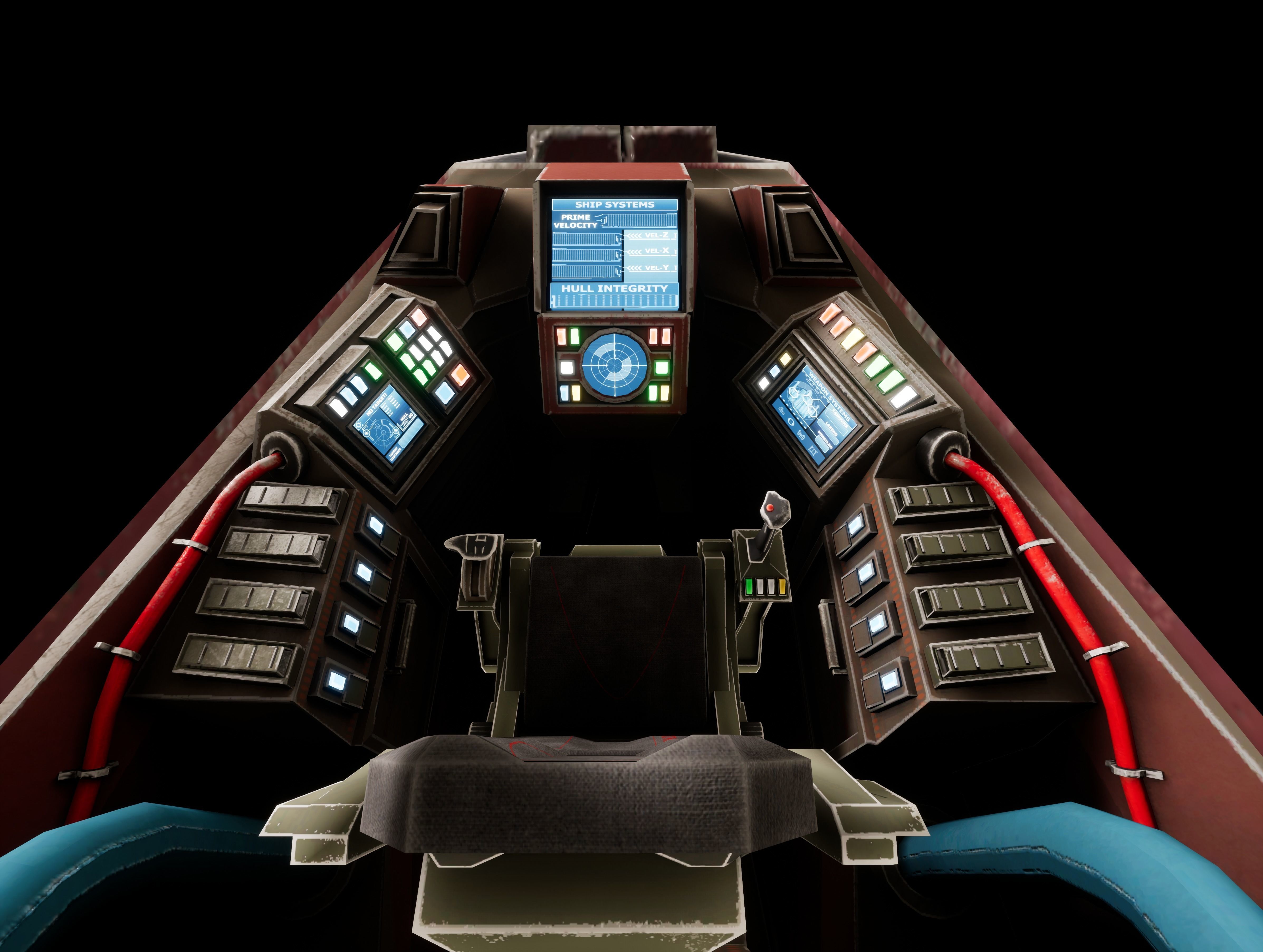 3D model Space fighter Cockpit - Starfighter Hades MK2 VR / AR / low ...