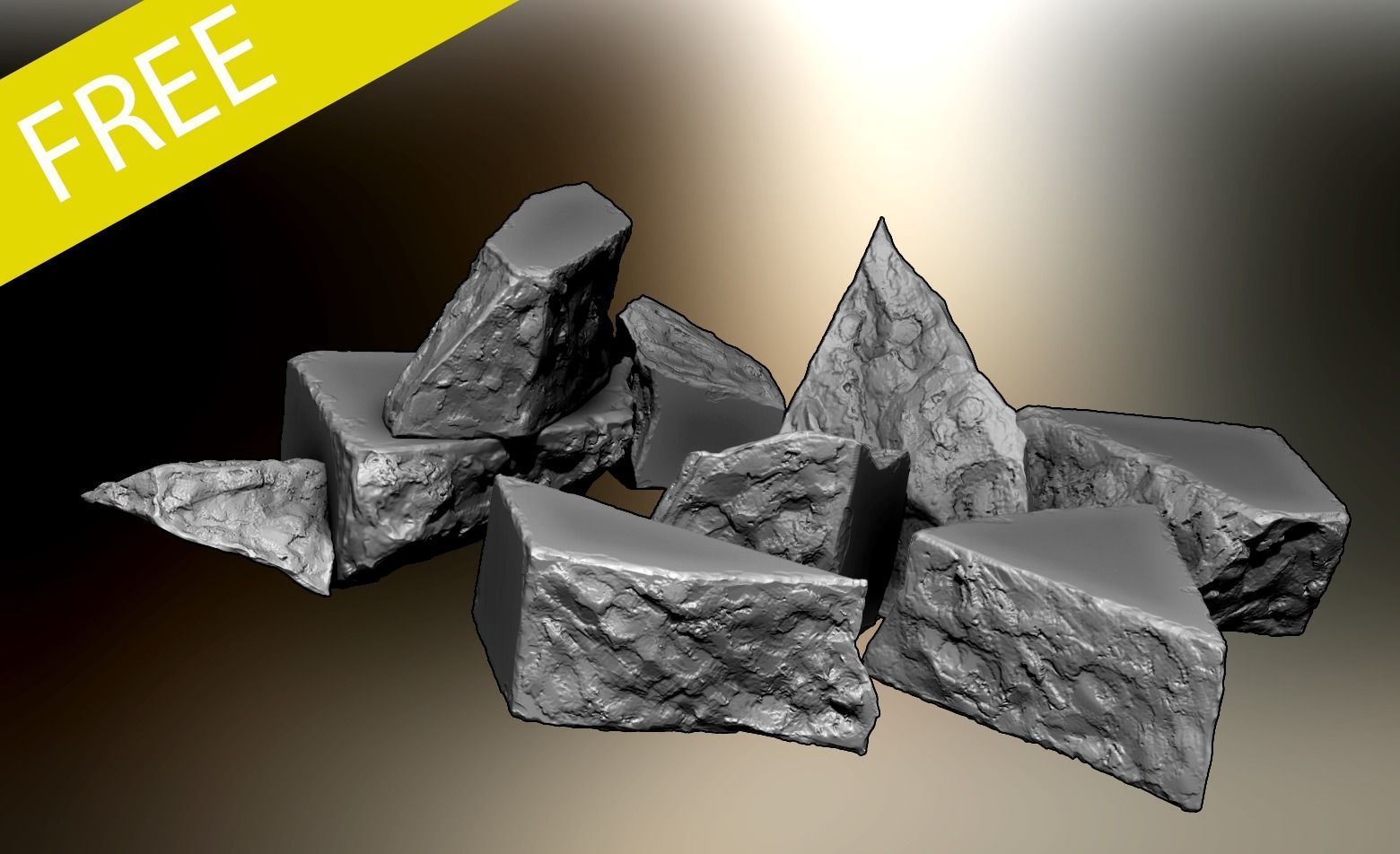 Free High Poly Destroyed Concrete Rubble free 3D model | CGTrader