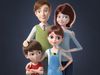 Cartoon Family Rigged V2 3D model rigged | CGTrader