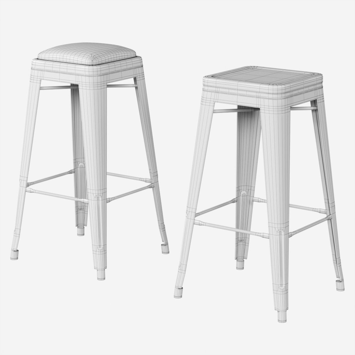 Xavier Pauchard Tolix Stools 3D model | CGTrader